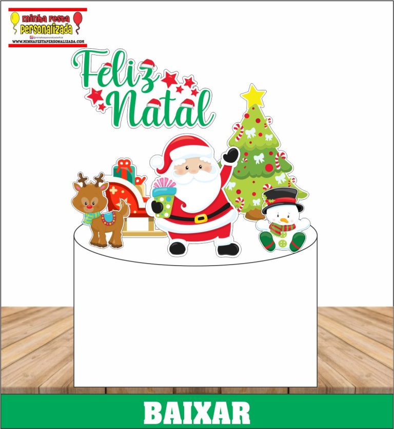 Topo de Bolo Natal Para Imprimir, totalmente gratuito