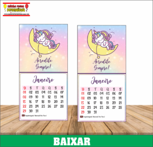 Mini Calendário Personalizado Pronto Para Imprimir