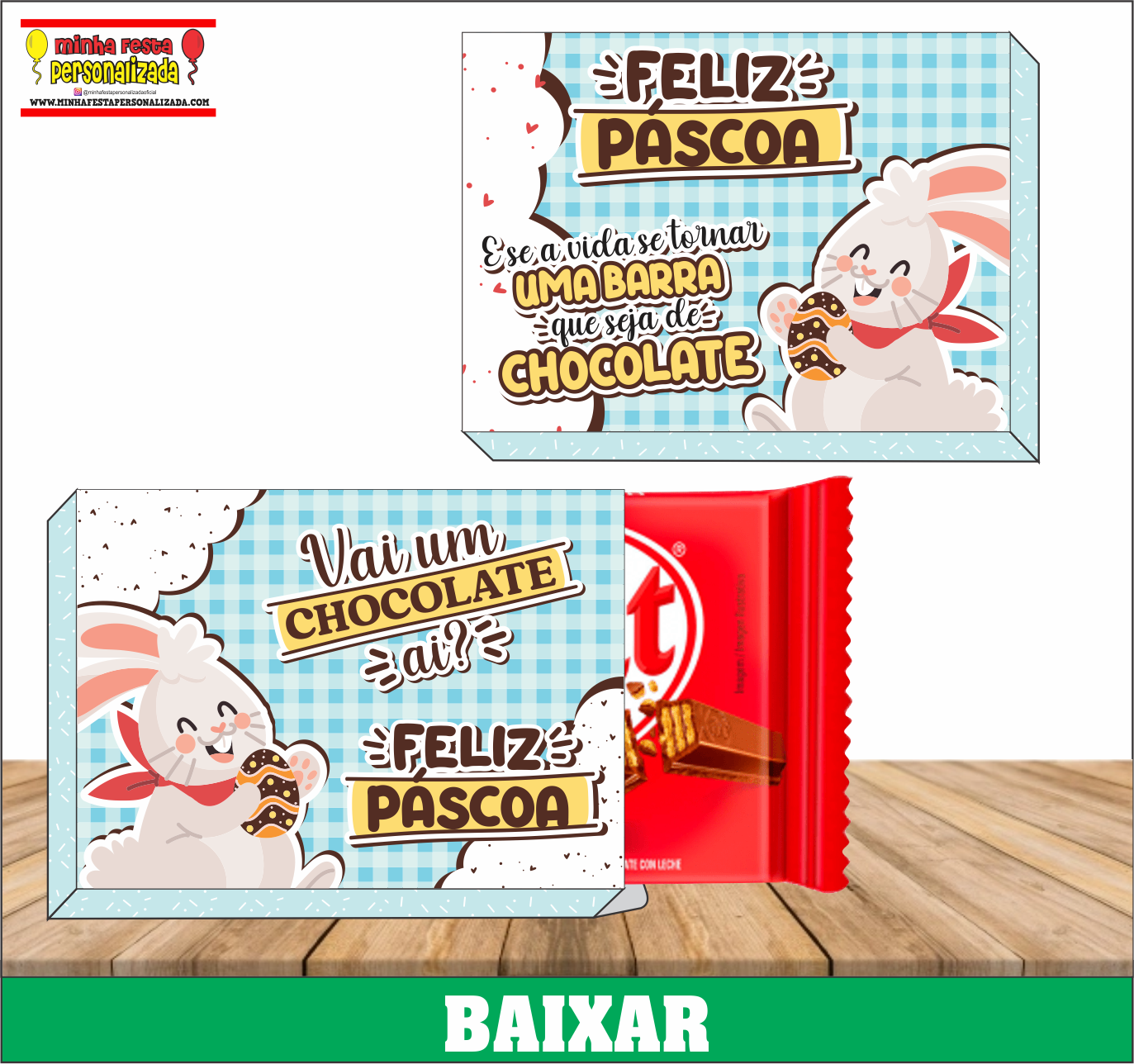 Caixa Kit Kat de Páscoa Para Imprimir Grátis