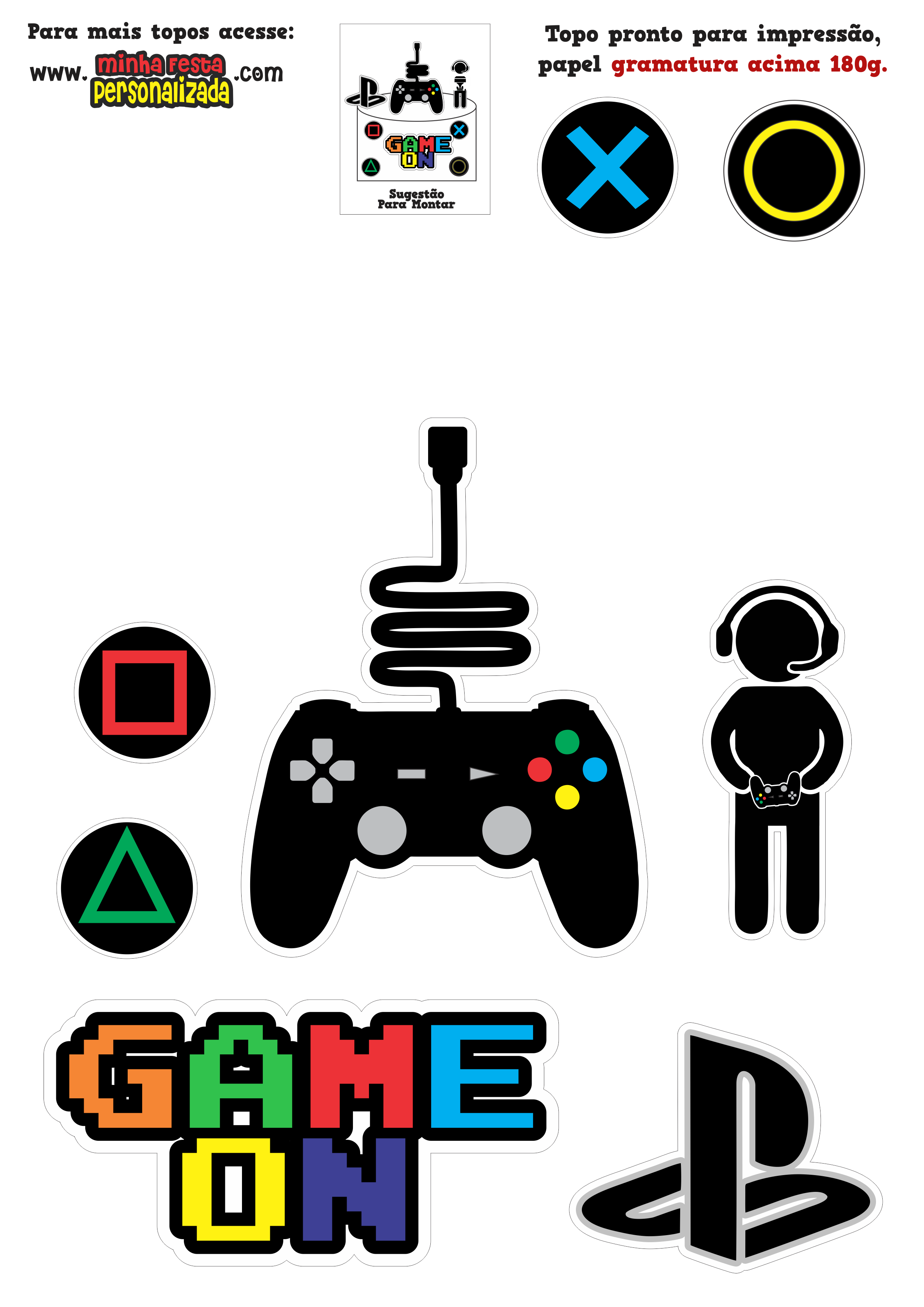 ARQUIVO DE CORTE TOPO DE BOLO playstation video game