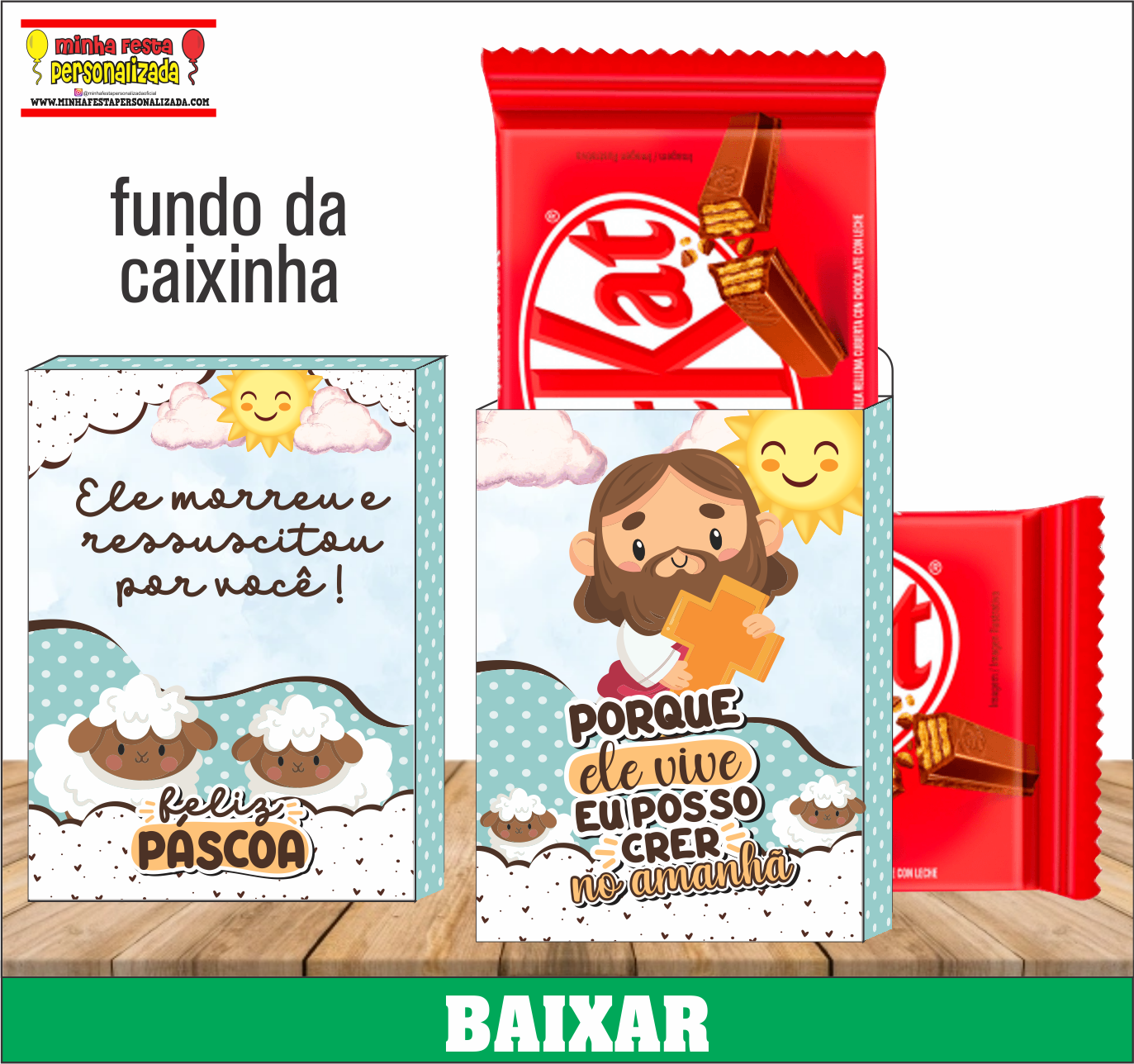 Caixa Kit Kat Páscoa Evangélica Para Imprimir Grátis